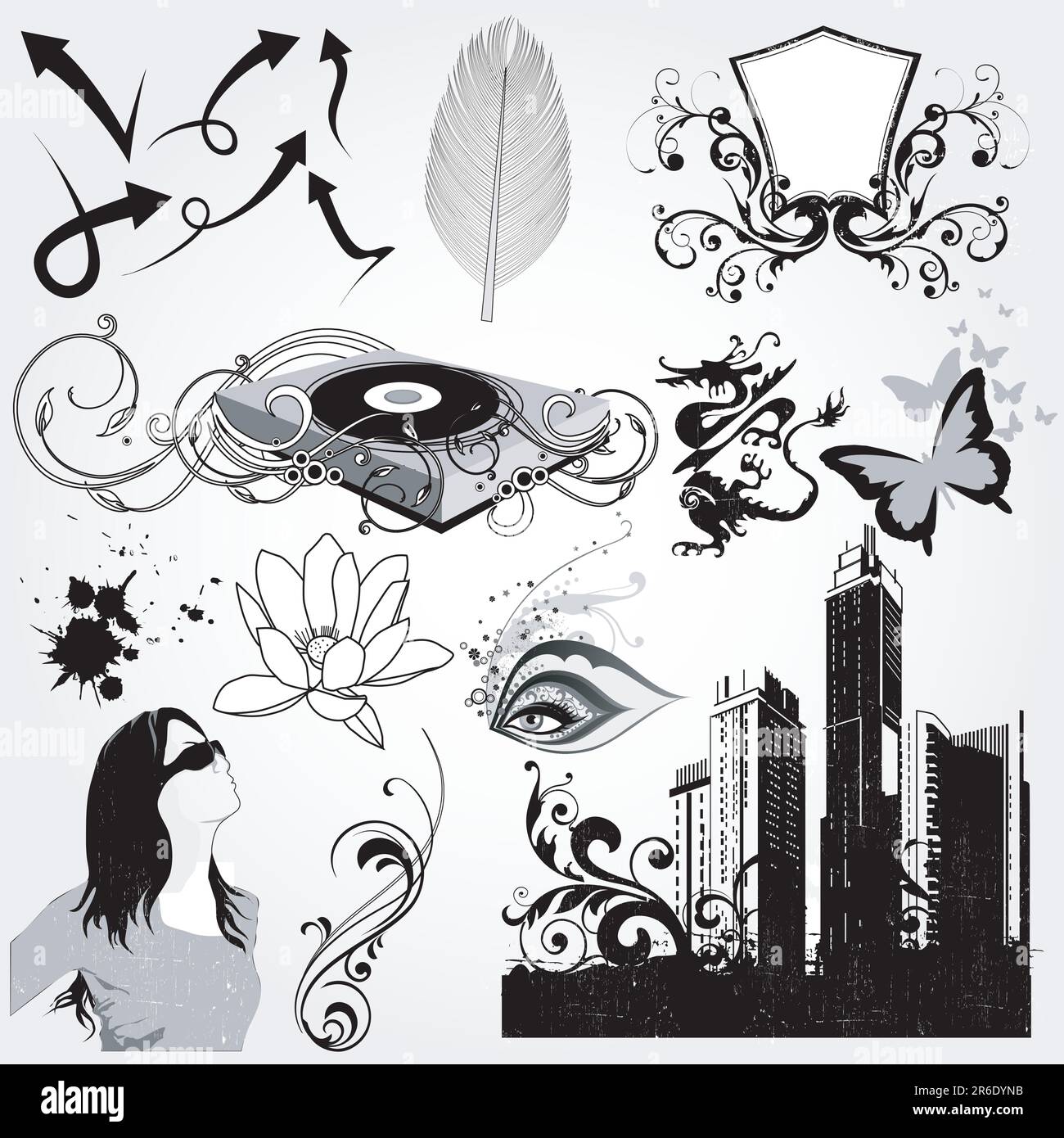 illustration drawing of design elements Stock Vector Image & Art - Alamy