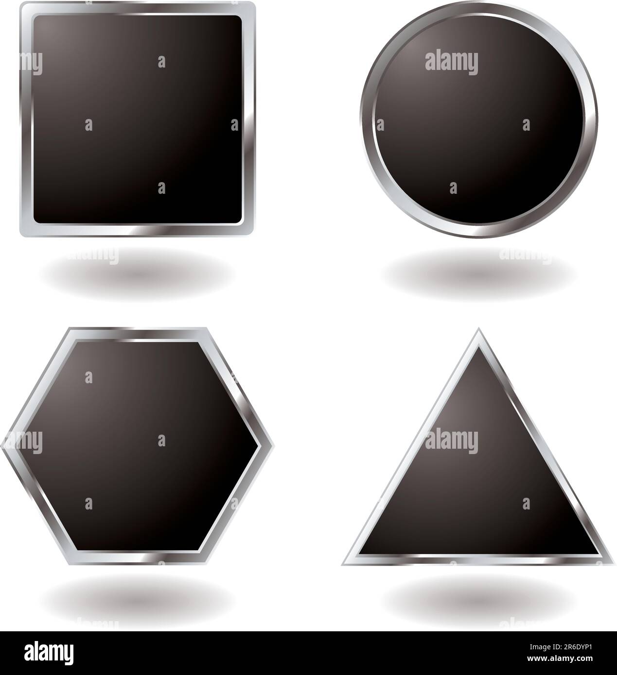 Illustrated Silver button variation with a metallic bevel Stock Vector ...