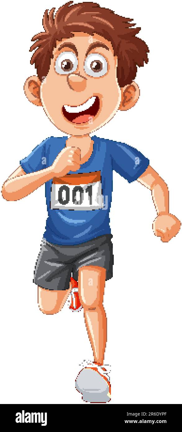 Energetic Runner Cartoon Character illustration Stock Vector Image ...