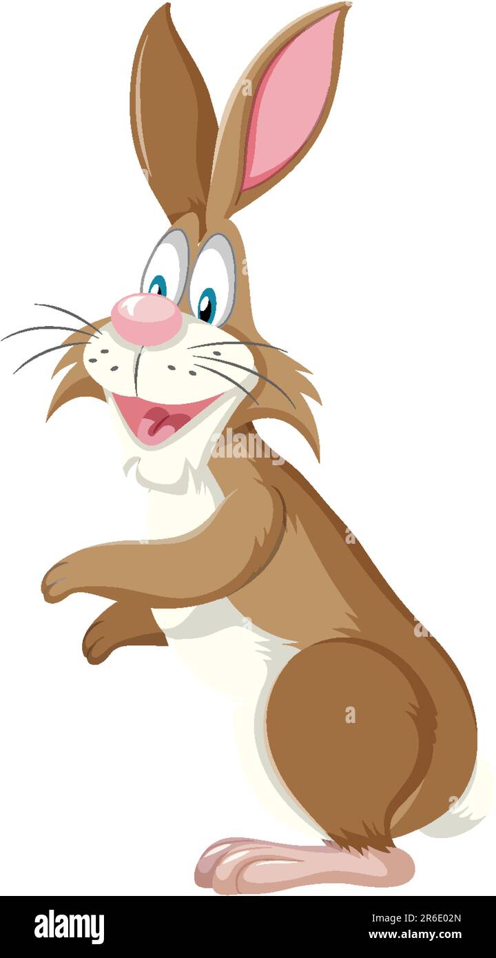 Cute playful rabbit cartoon character illustration Stock Vector Image ...