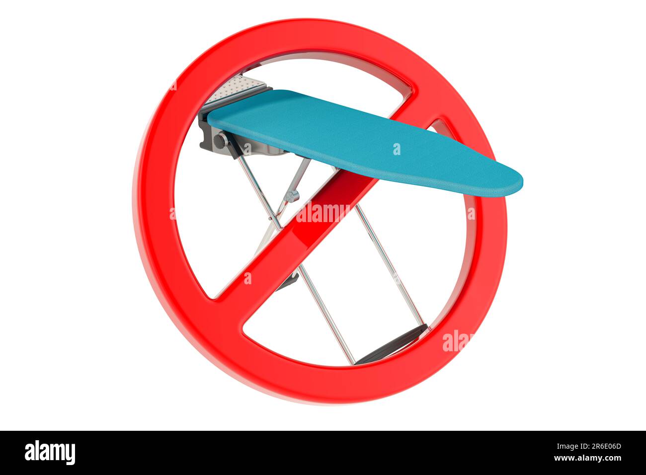 Ironing Board with forbidden symbol, 3D rendering isolated on white ...