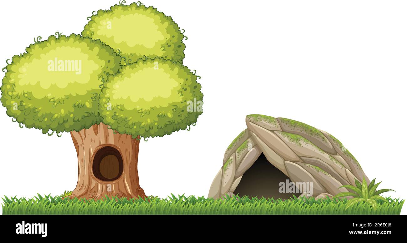 Set of isolated cave cartoon illustration Stock Vector Image & Art - Alamy