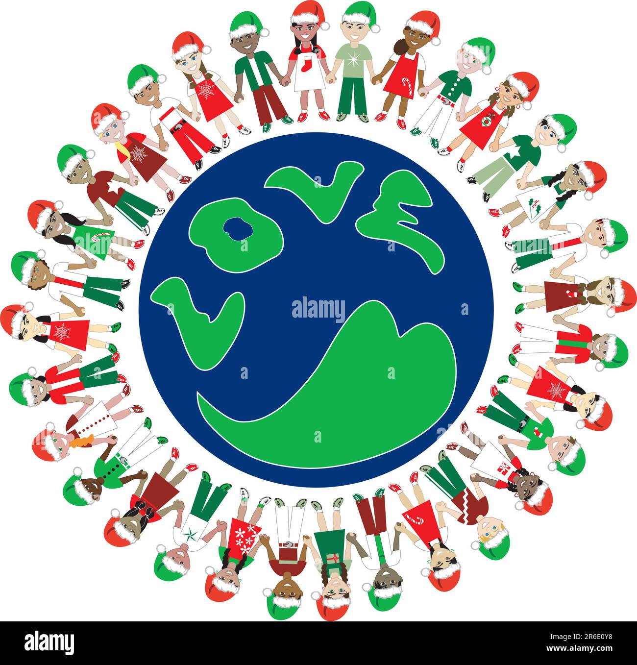 Kids Love Christmas World. 32 Different Children representing different ...