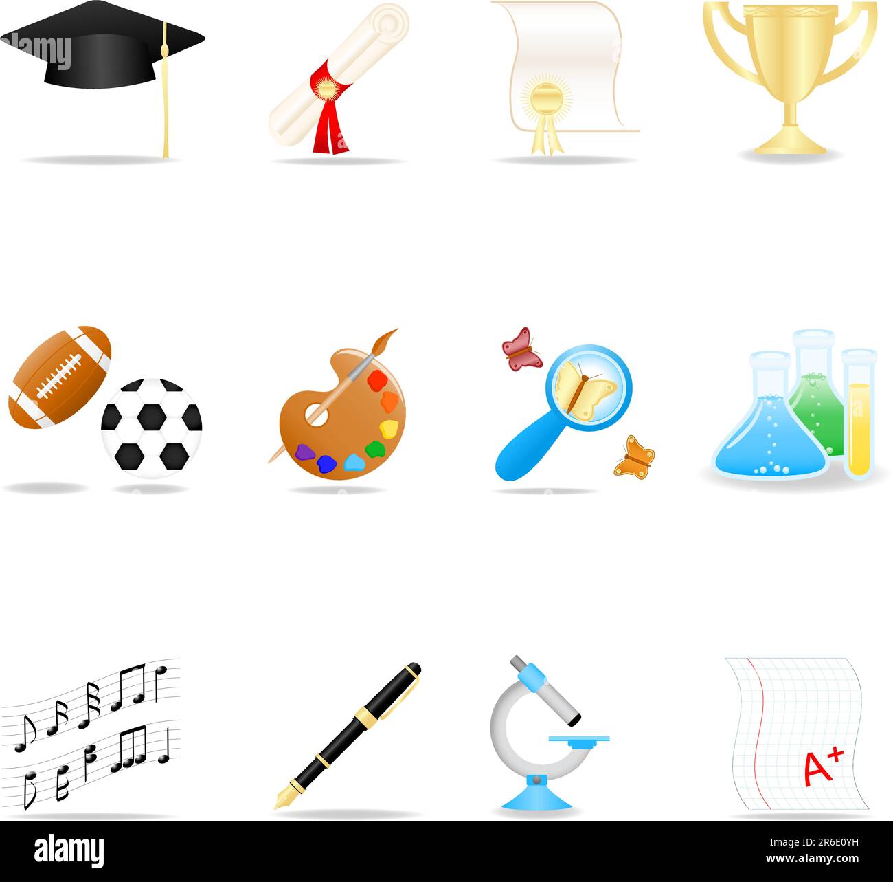 Icon set with school symbols Stock Vector Image & Art - Alamy