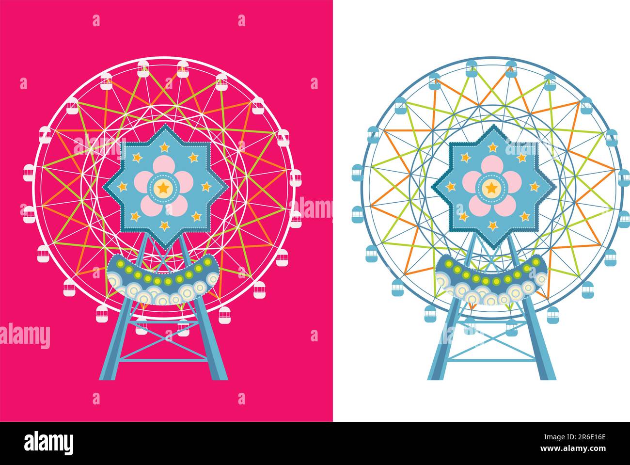 cartoon style ferris wheel pattern Stock Vector Image & Art - Alamy