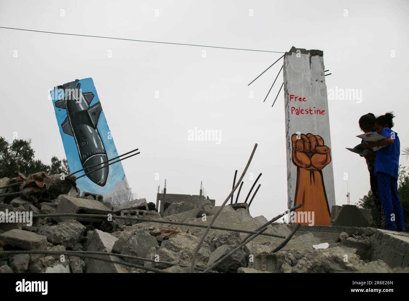 June 8, 2023: Gaza, Palestine. 08 June 2023. Various murals painted by ...
