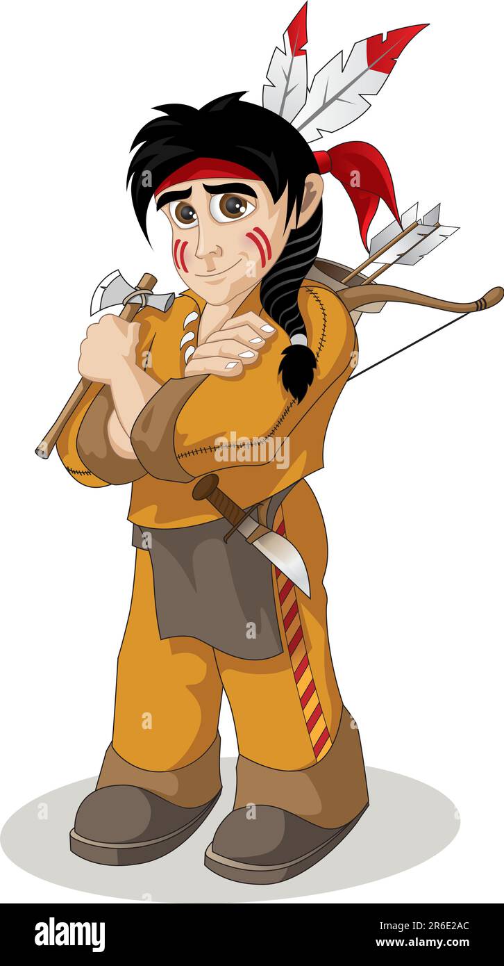 A young American Indian chief Stock Vector Image & Art - Alamy