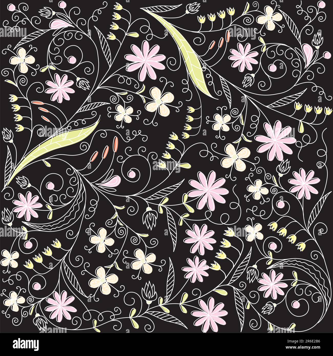 Floral abstract pattern, vector illustration Stock Vector Image & Art ...