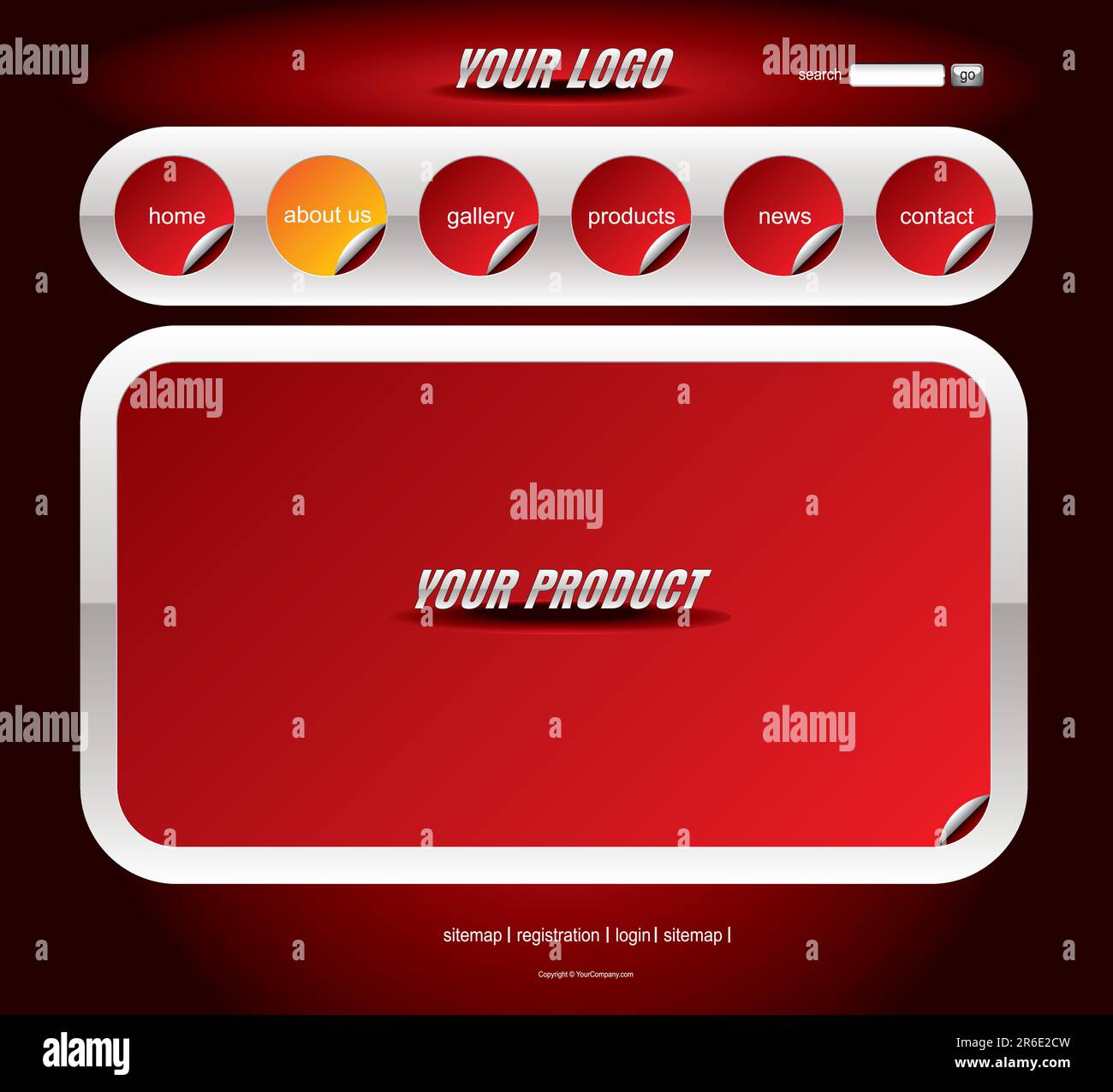 Website red stickers template Stock Vector Image & Art - Alamy