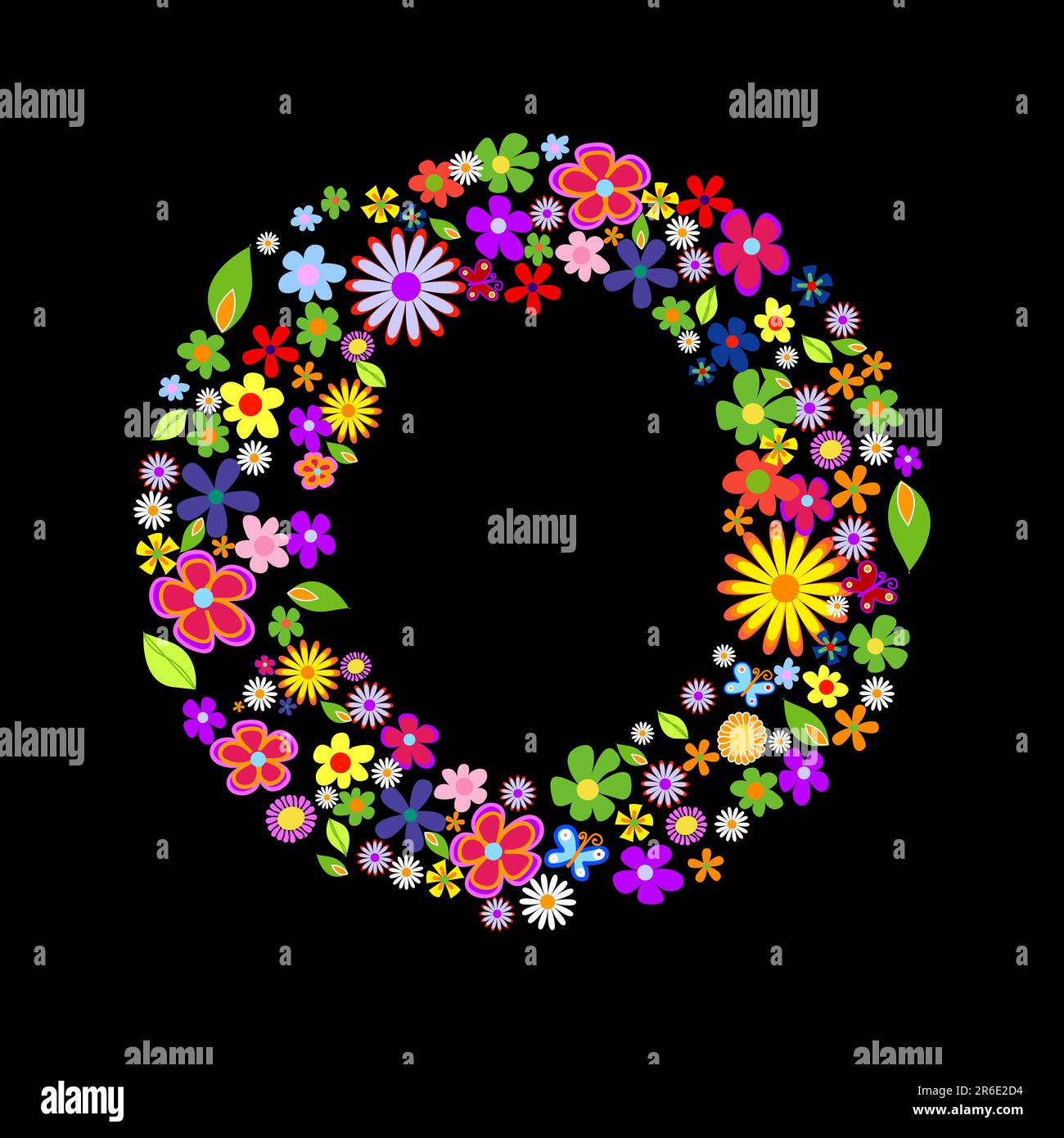 Vector flower font, letter O Stock Vector Image & Art - Alamy