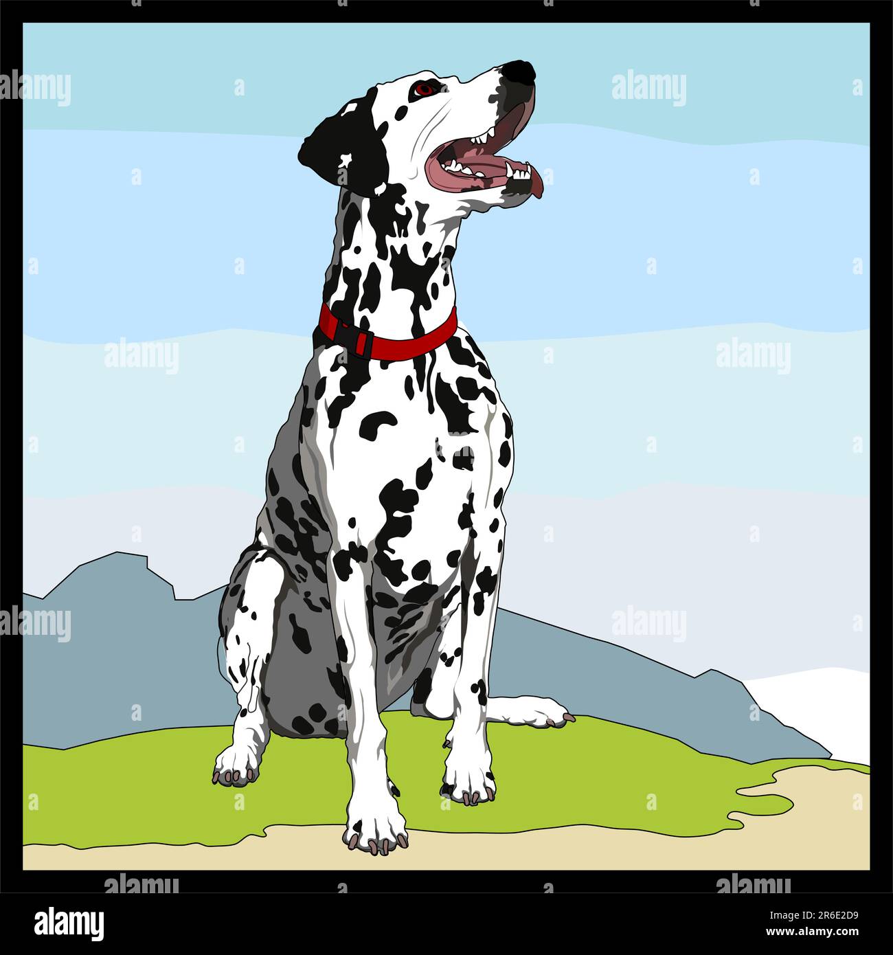 Dot dalmatian dog animal Stock Vector Images - Alamy