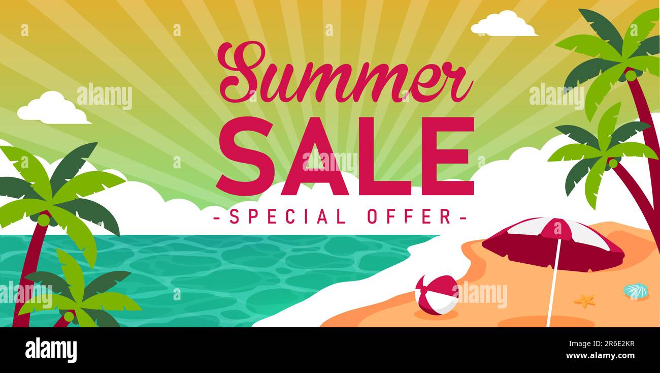 Summer sale vector banner illustration Stock Vector Image & Art - Alamy