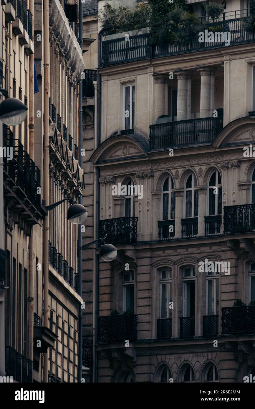 A vertical shot of a historic building in Paris, France, featuring a ...