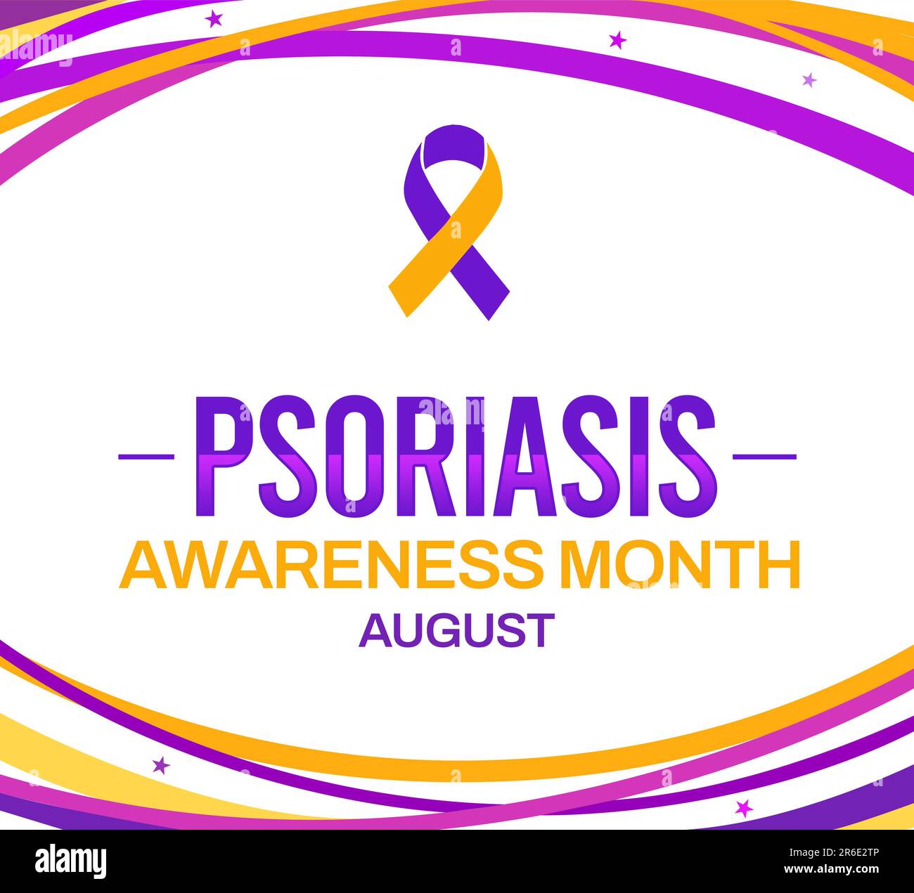 Psoriasis awareness month background with pink and orange ribbon along ...
