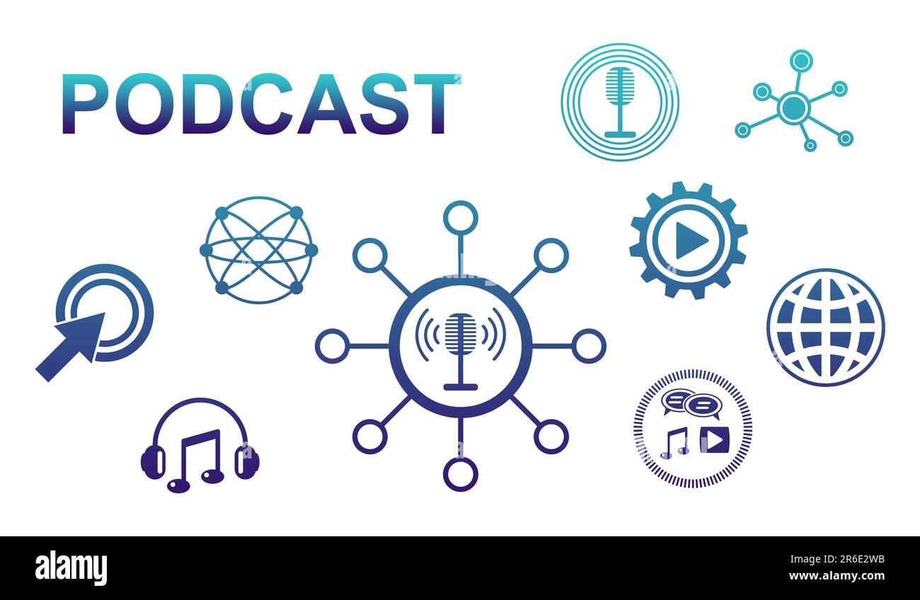 Illustration of a podcast concept Stock Photo - Alamy