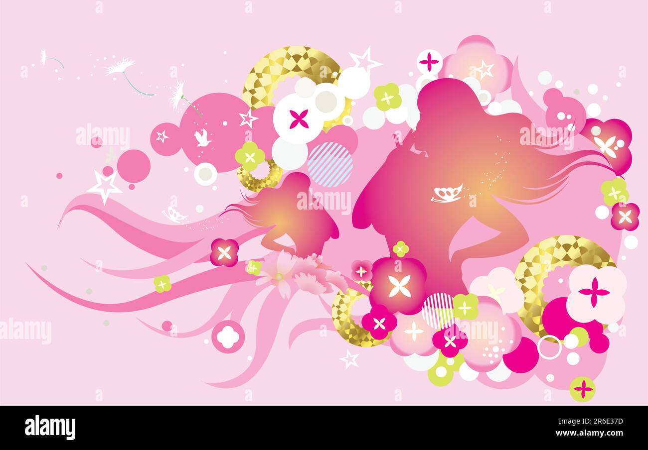 fashion girl pattern design background Stock Vector Image & Art - Alamy