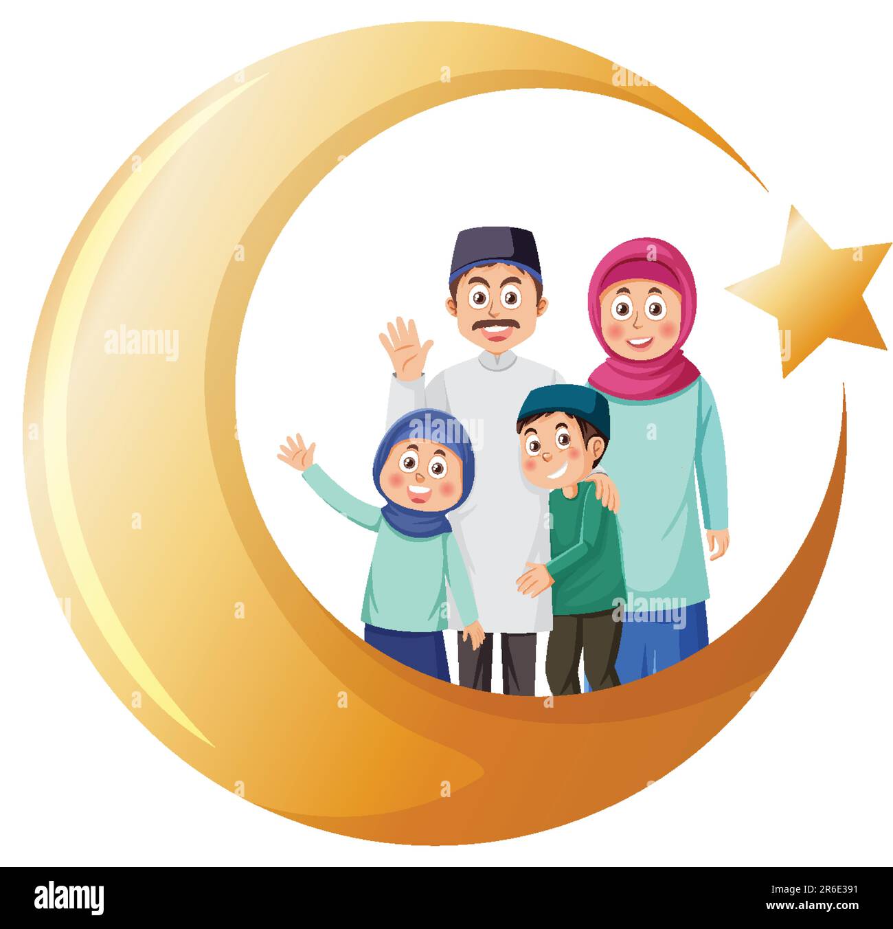 Muslim family with star sign illustration Stock Vector Image & Art - Alamy