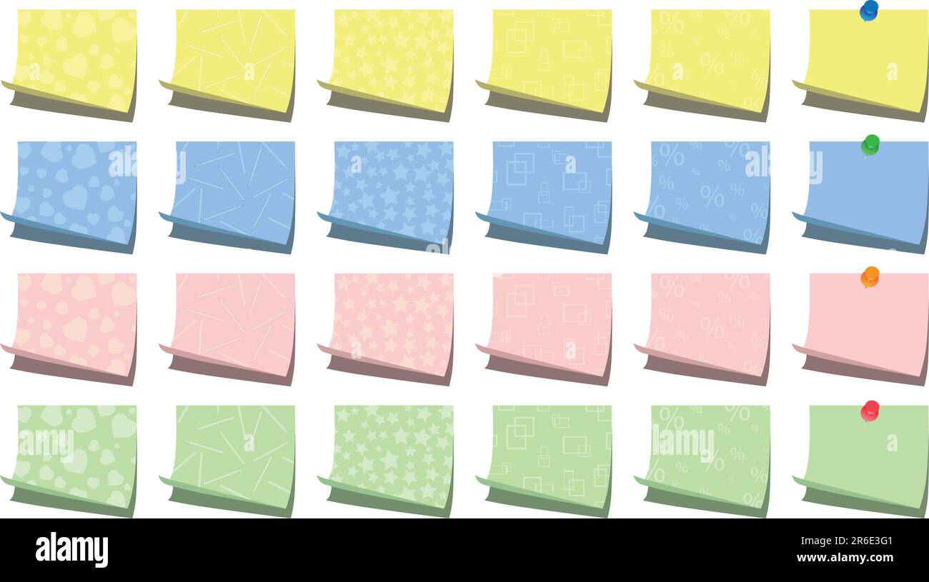 Multi colored sticky notes with push pins Stock Vector Image & Art - Alamy Multi colored sticky notes with push pins Stock Vector Image & Art - Alamy