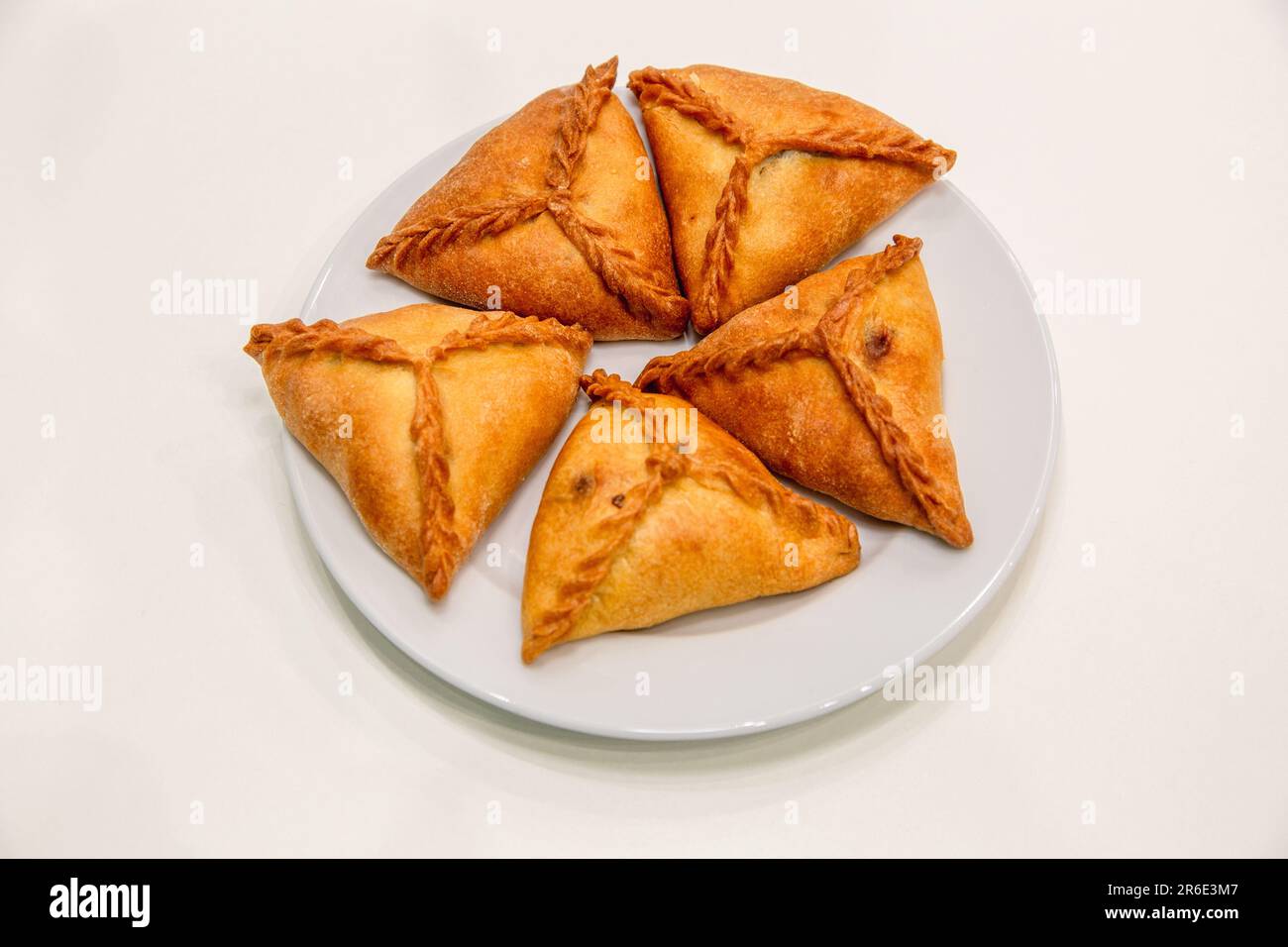 Three echpochmaks the traditional Tatar pastry on a plate Stock Photo ...