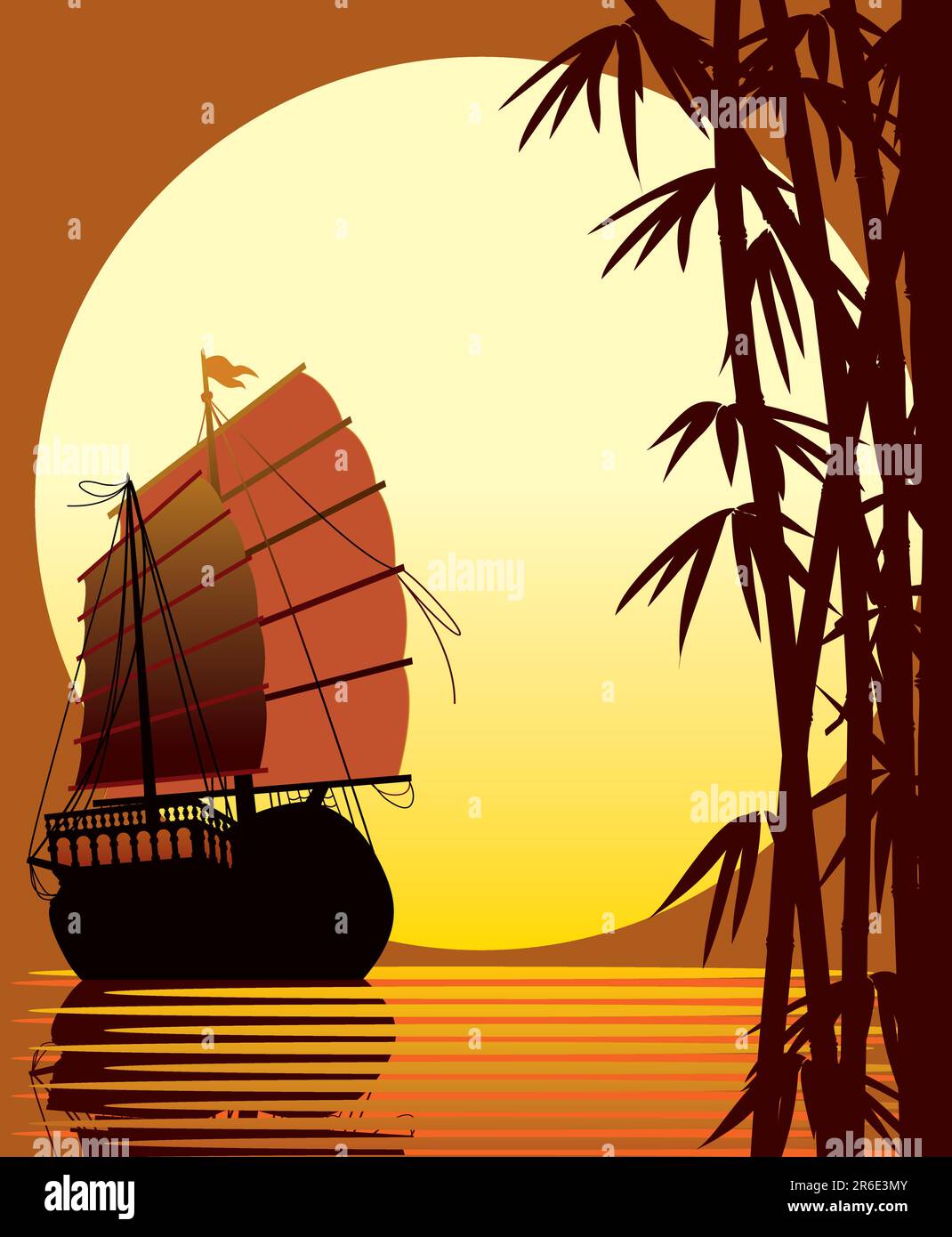 Tropical sailing boat beach Stock Vector Images - Alamy