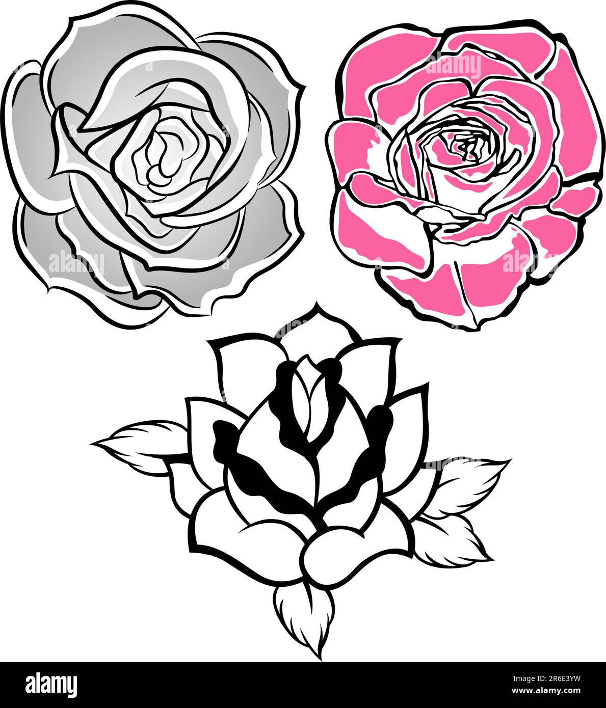 fancy rose illustration Stock Vector Image & Art - Alamy