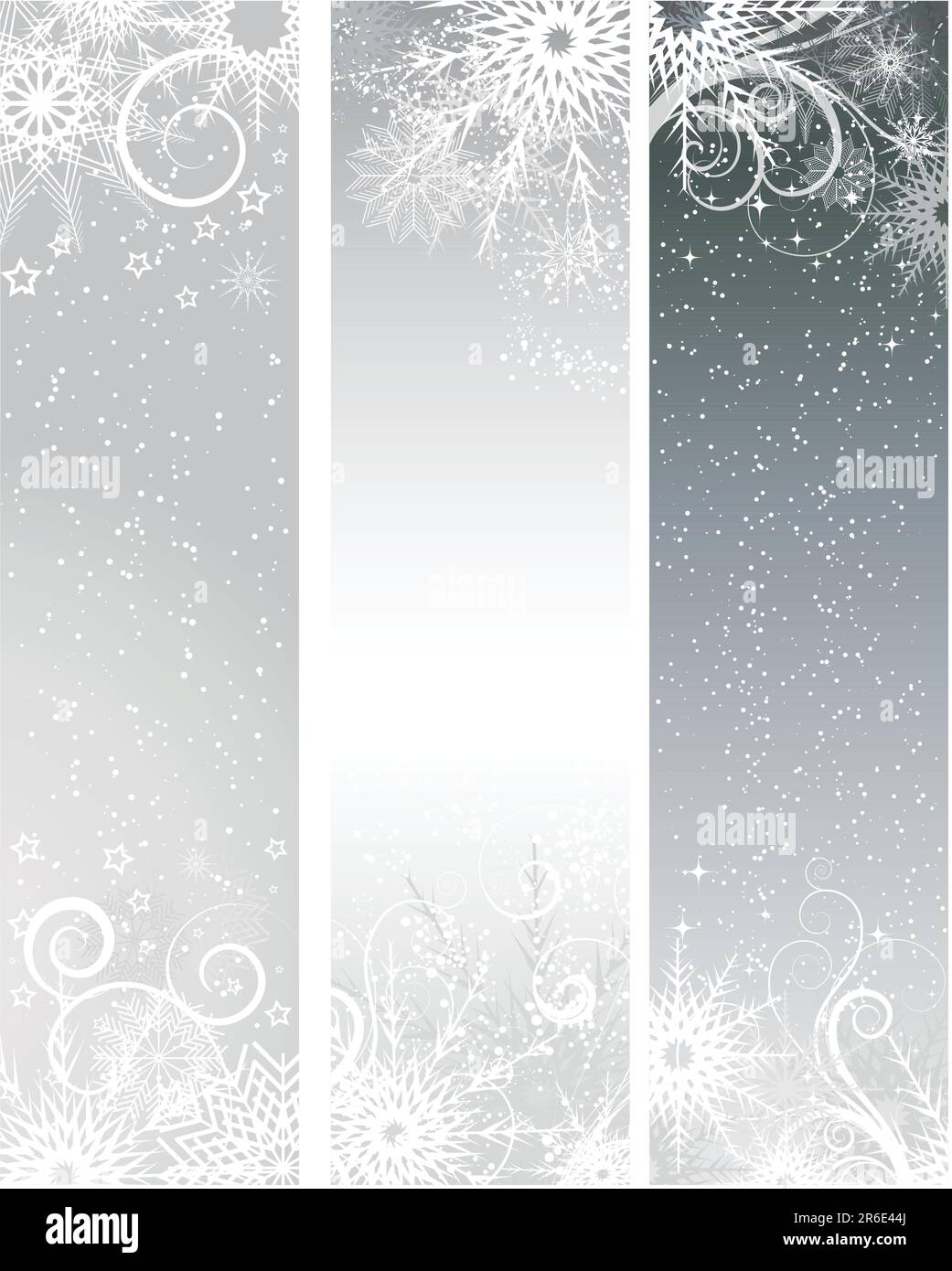 Winter themed banners with snowflakes and stars Stock Vector Image ...
