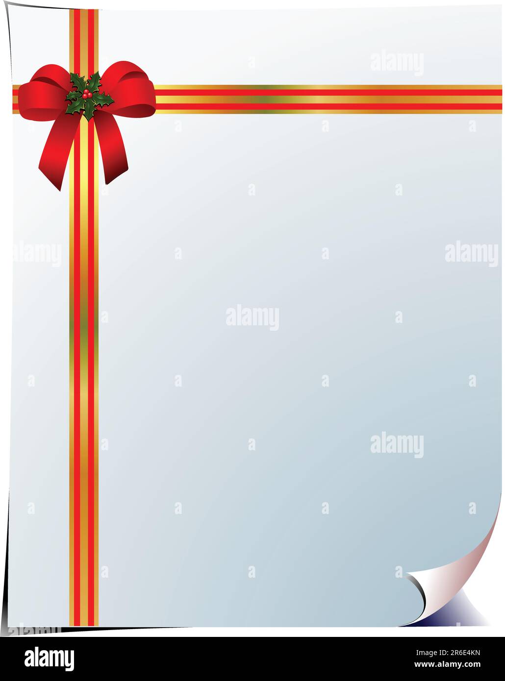 Blank page with red corner bow. Vector illustration Stock Vector Image ...
