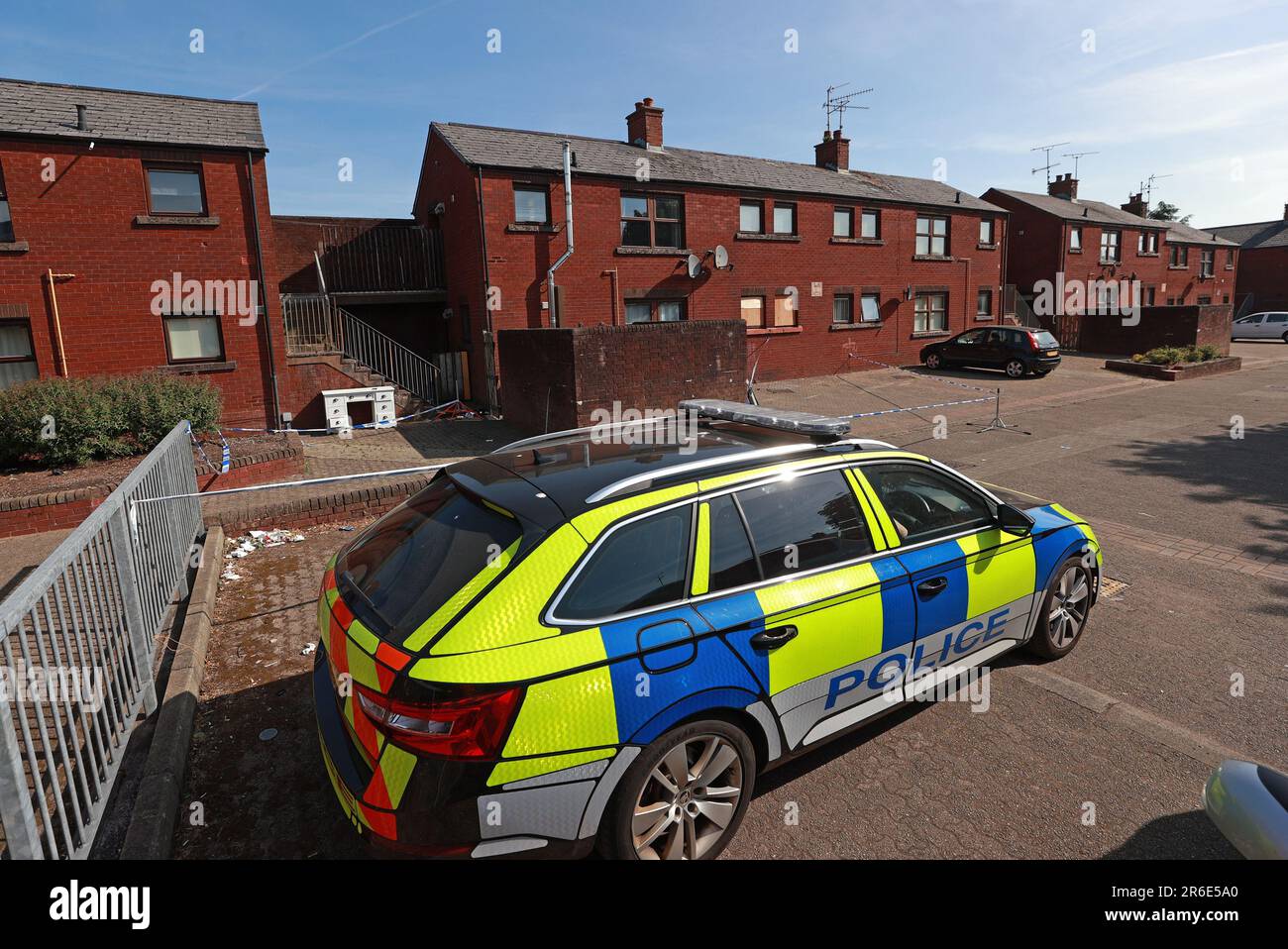 A police cordon on James Street in Ballymena as the search has resumed ...