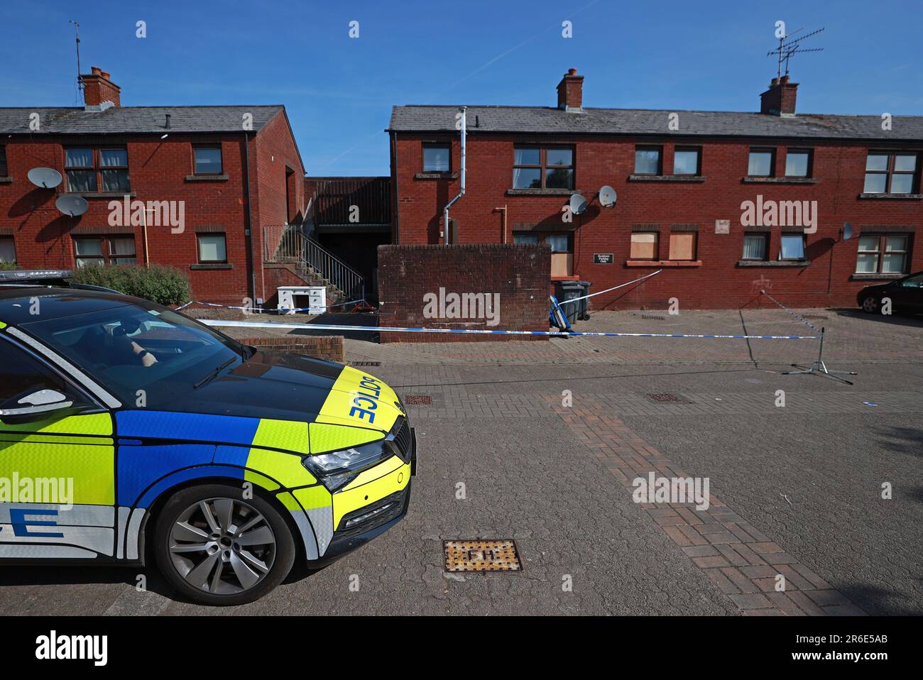 A police cordon on James Street in Ballymena as the search has resumed ...