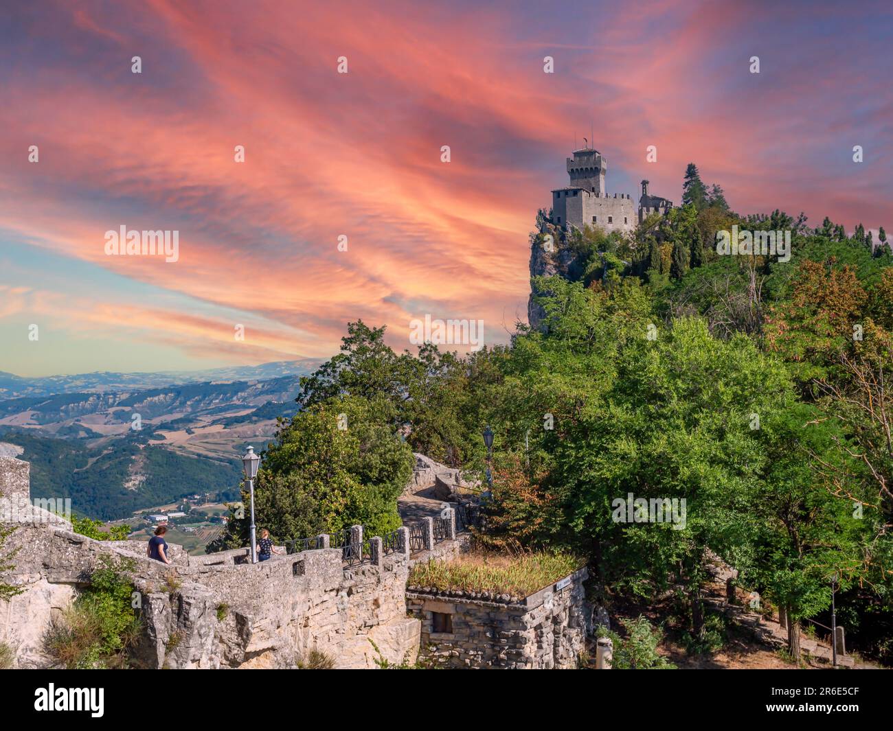 The Fortress of Guaita on Mount Titano in San Marino Italy Stock Photo ...