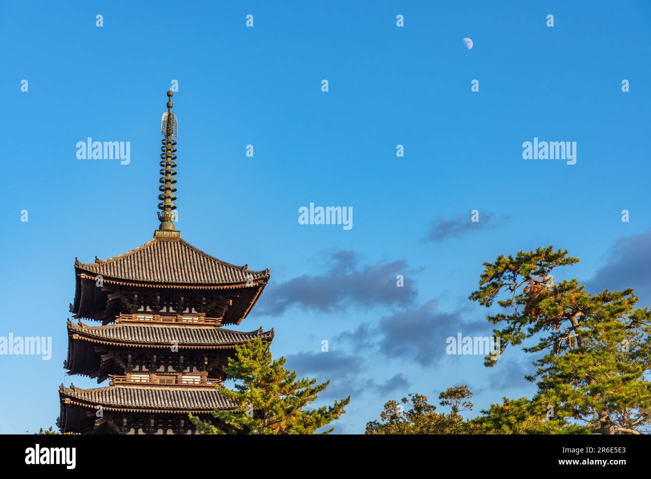 Five-storied pagoda inside the Kofuku-ji buddhist temple. one of the ...