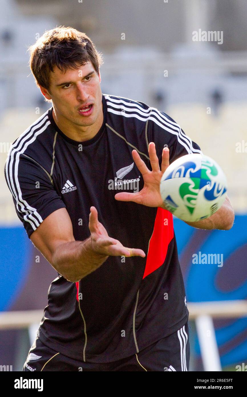 Anthony Boric on the field as New Zealand's Rugby World Cup Team hold a ...