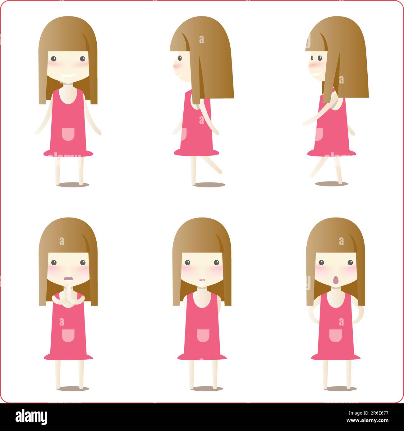 cute girl character pattern design Stock Vector Image & Art - Alamy