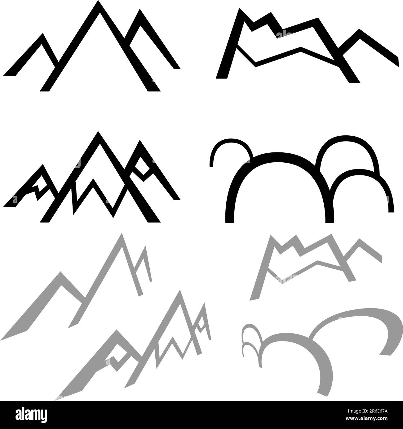 Simple mountains isolated on a white background Stock Vector Image ...