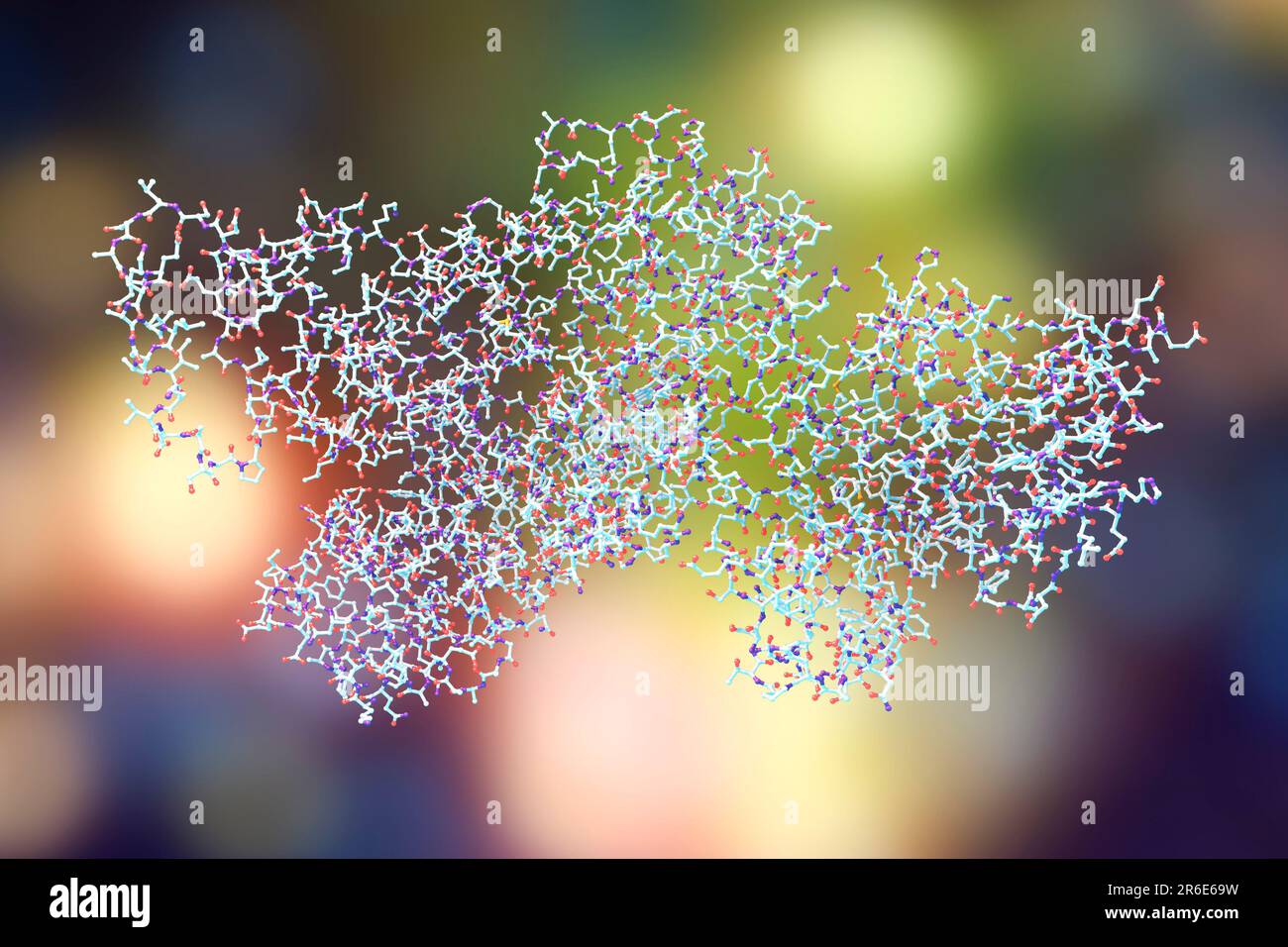 Anthrax lethal factor, molecular model. This enzyme is one of three ...