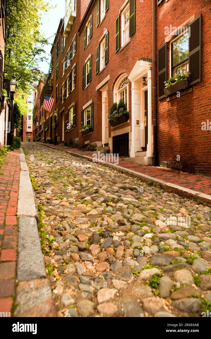 Row houses in Beacon Hill, Boston Stock Photo - Alamy