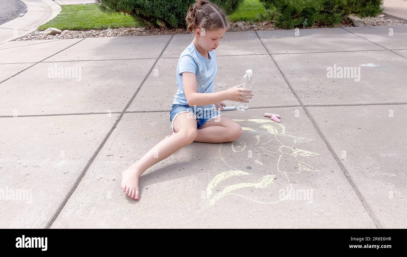 Kids chalk art Stock Photo - Alamy
