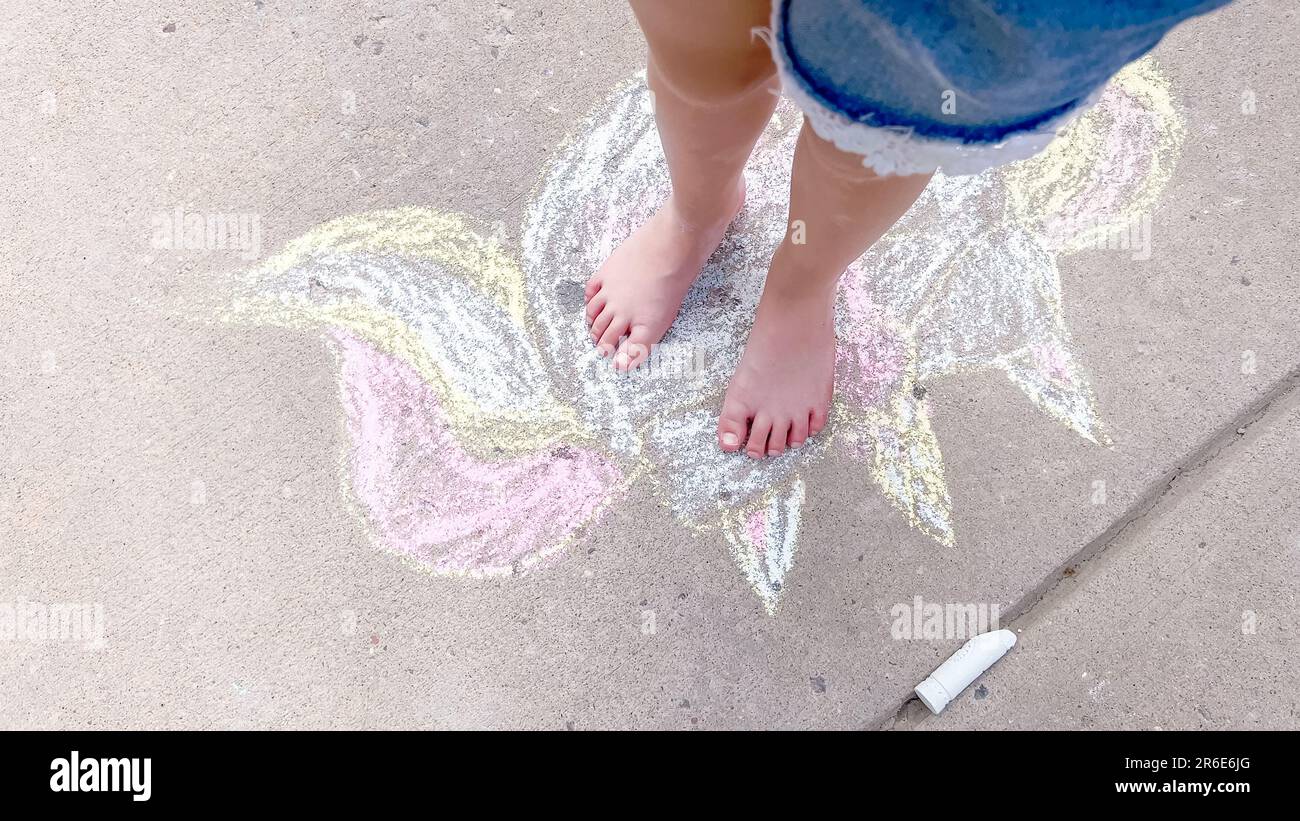 Kids chalk art Stock Photo - Alamy