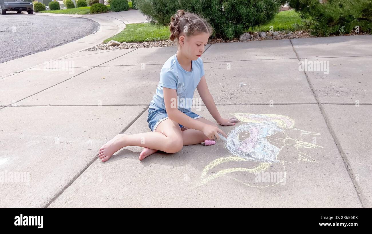 Kids chalk art Stock Photo - Alamy