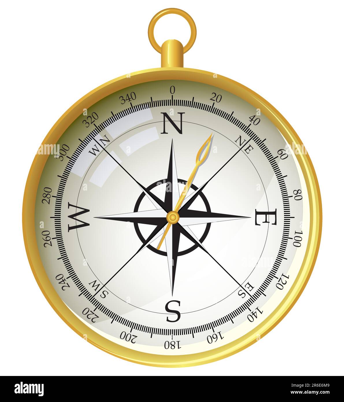 Vector illustration of a compass on a white background Stock Vector ...