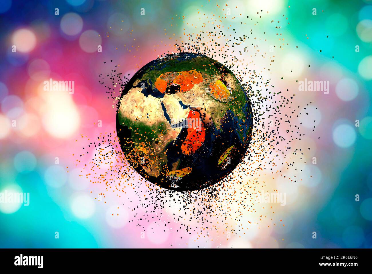 Earth destruction, illustration. Conceptual image showing destruction ...