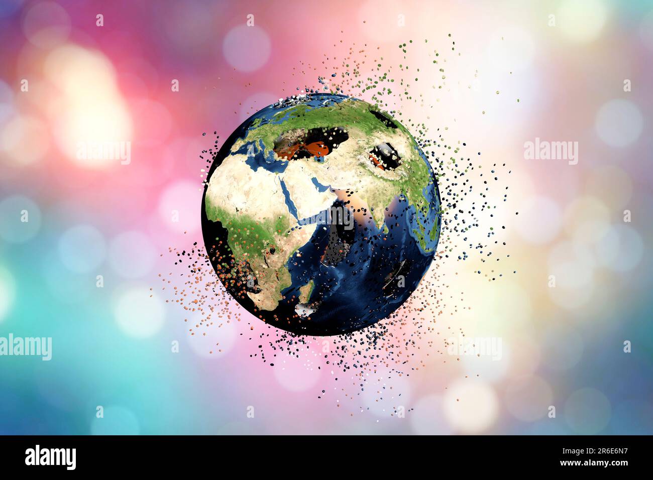 Earth destruction, illustration. Conceptual image showing destruction ...