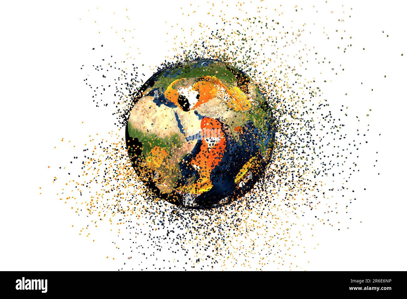 Earth destruction, illustration. Conceptual image showing destruction ...