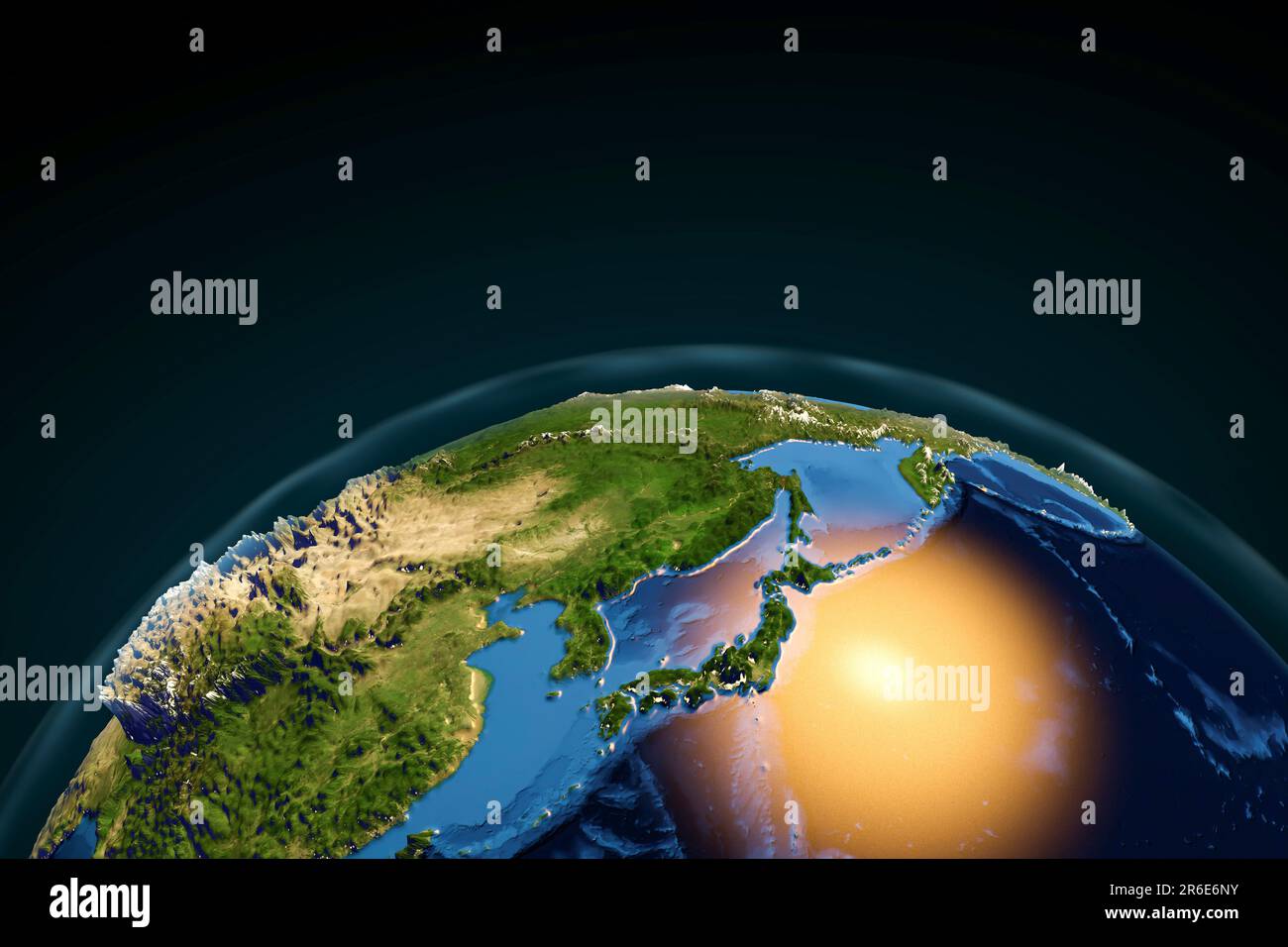 Earth from space. Computer illustration showing the Earth as viewed ...