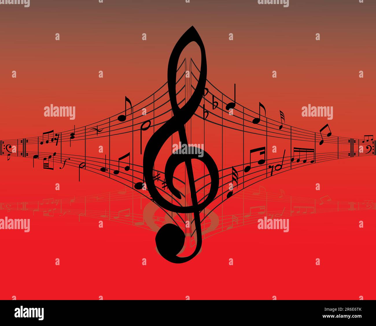 Abstract music background with different notes and lines Stock Vector ...