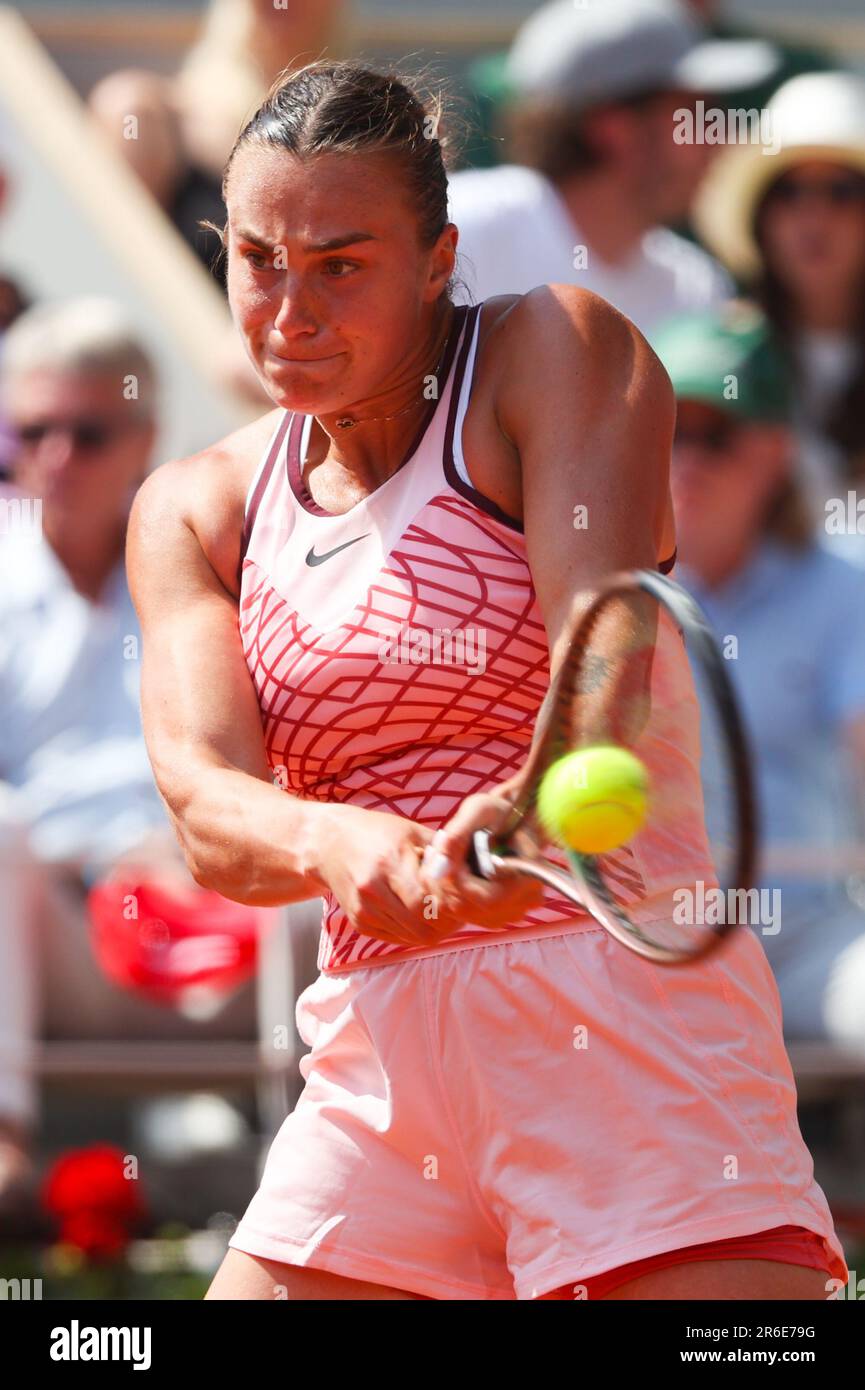 Paris, France, 08/06/2023, Aryna Sabalenka of Belarus during the French ...