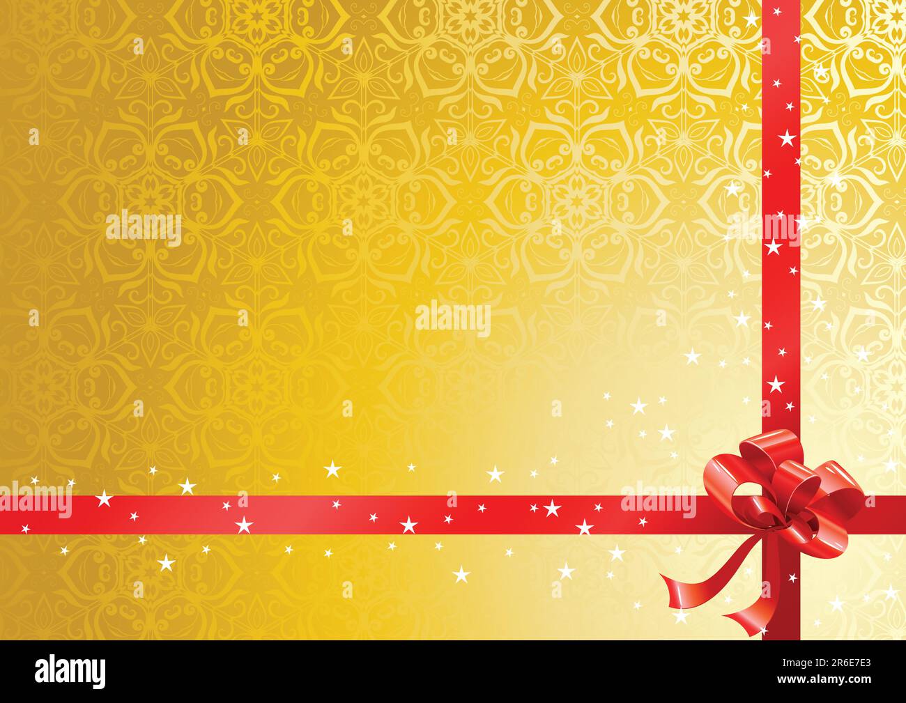 Red ribbon over gold background Stock Vector Image & Art - Alamy