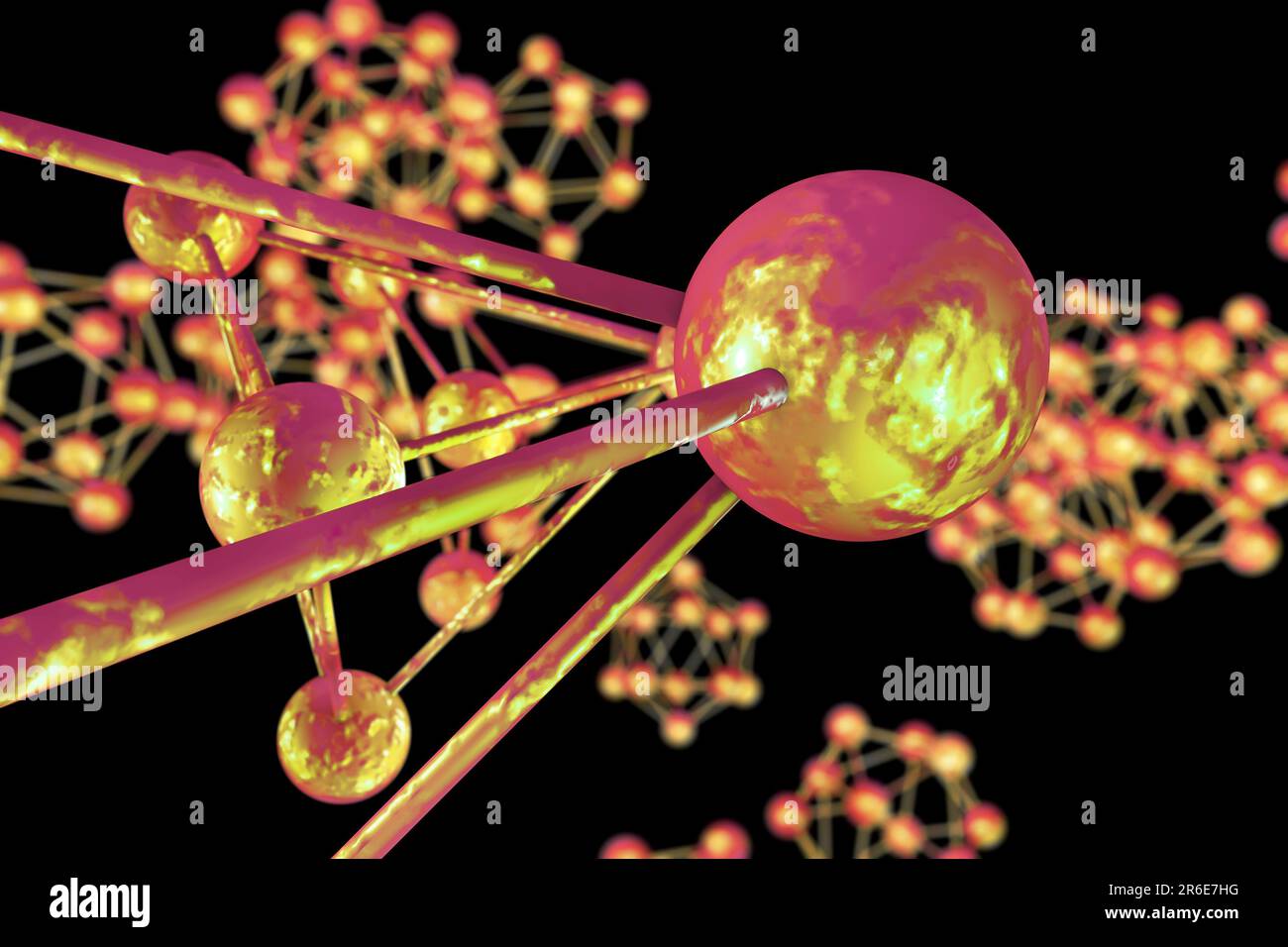 Close-up view of molecules, computer illustration Stock Photo - Alamy