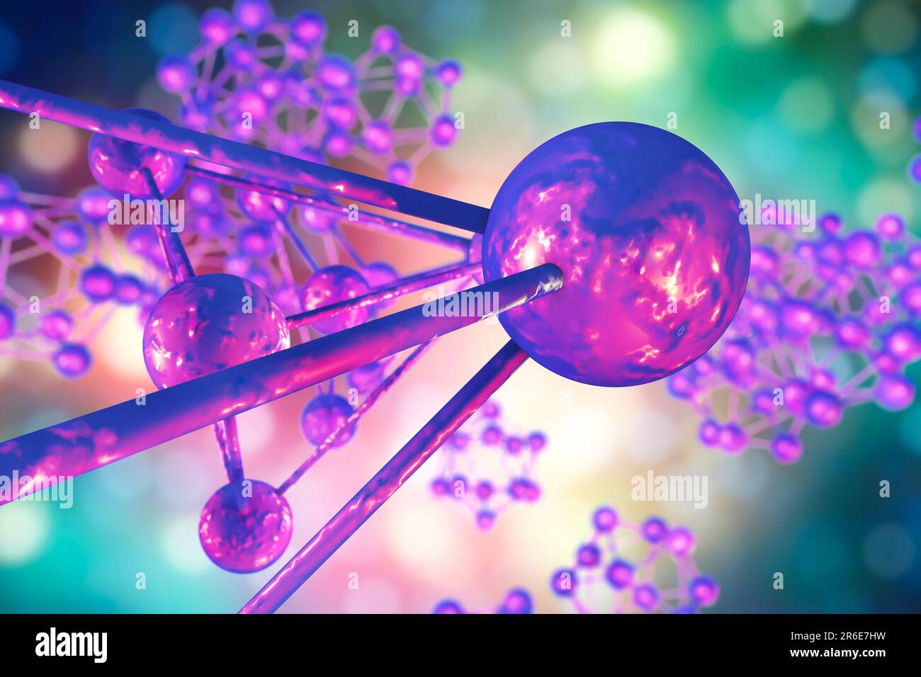 Close-up view of molecules, computer illustration Stock Photo - Alamy