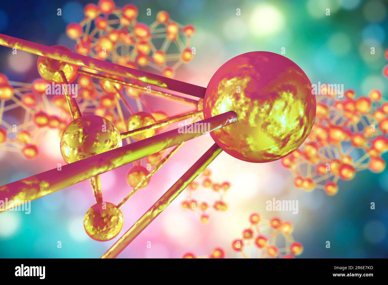 Close-up view of molecules, computer illustration Stock Photo - Alamy